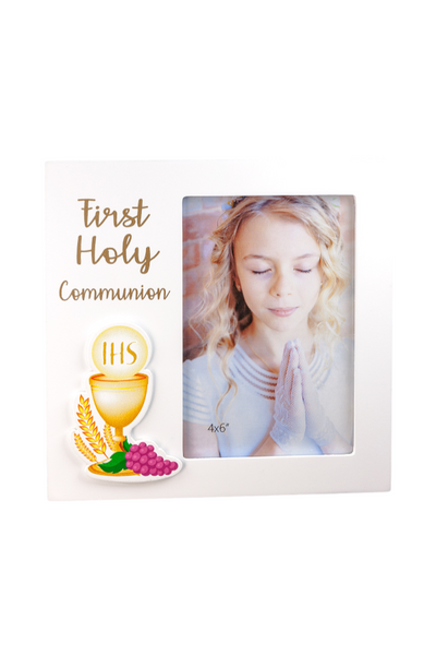 First Communion Frame with Gold Foil Chalice Appliqué – The Franciscan ...