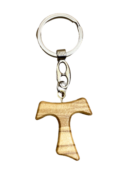 Olive Wood Tau Cross Key Ring – The Franciscan Store