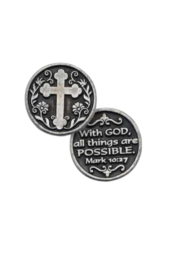 "With God" Pocket Token – The Franciscan Store